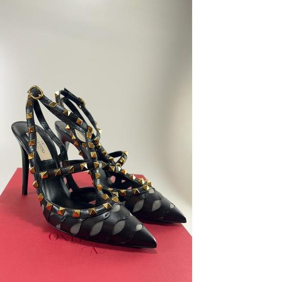 Valentino | Shoes | Classic Cage Rockstud 0mm Scalloped Leather Mesh ...